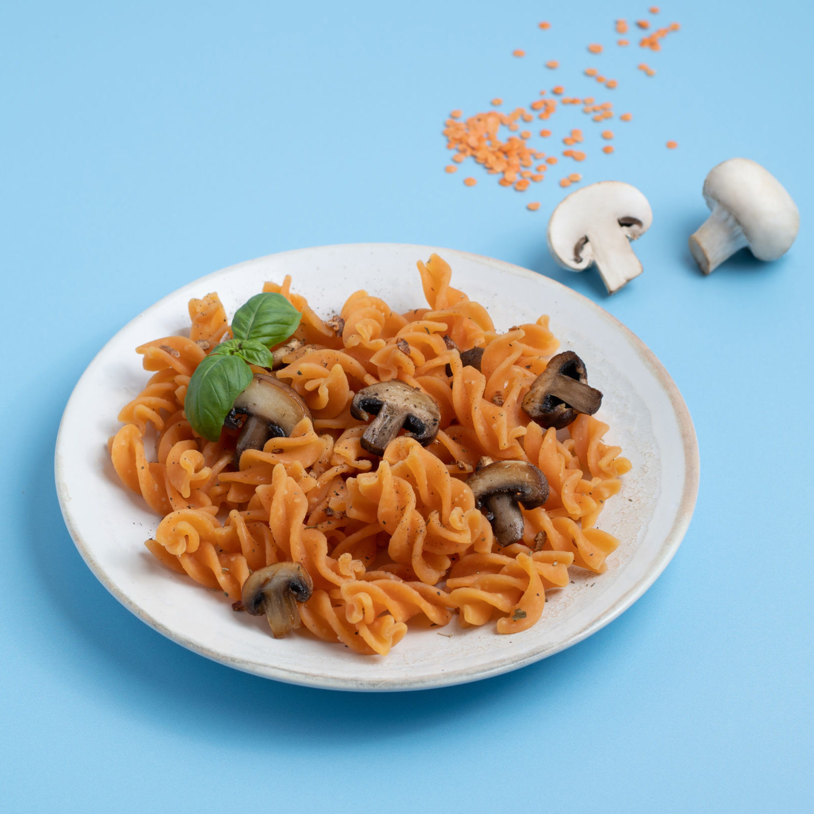 Lentil Pasta with Mushrooms - European Mushrooms