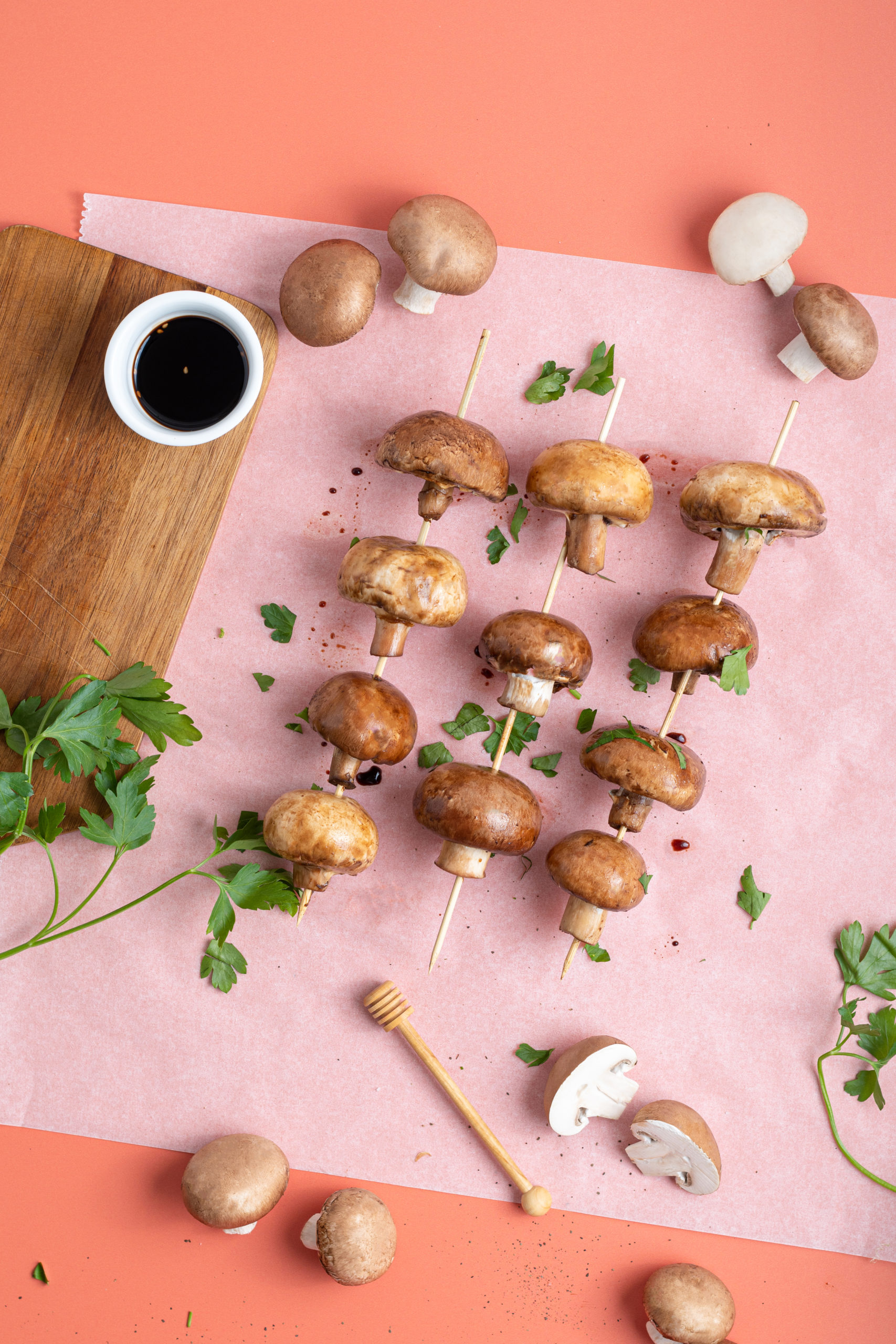 Marinated Mushroom Skewers European Mushrooms